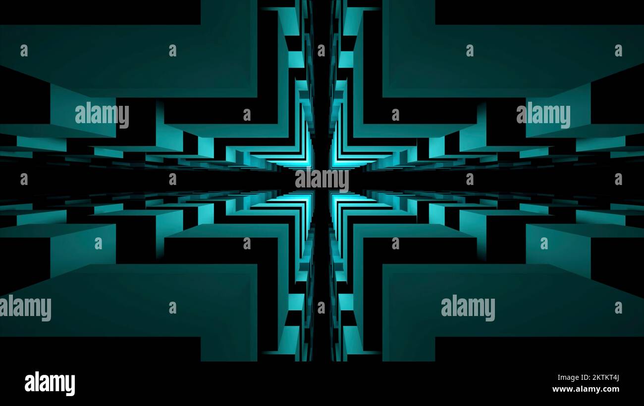 Flying through fractal colorful blocks like in construction game ...