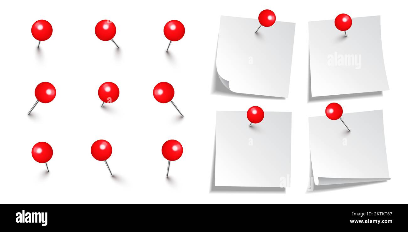 Realistic blank sticky notes isolated on white background. White sheets ...