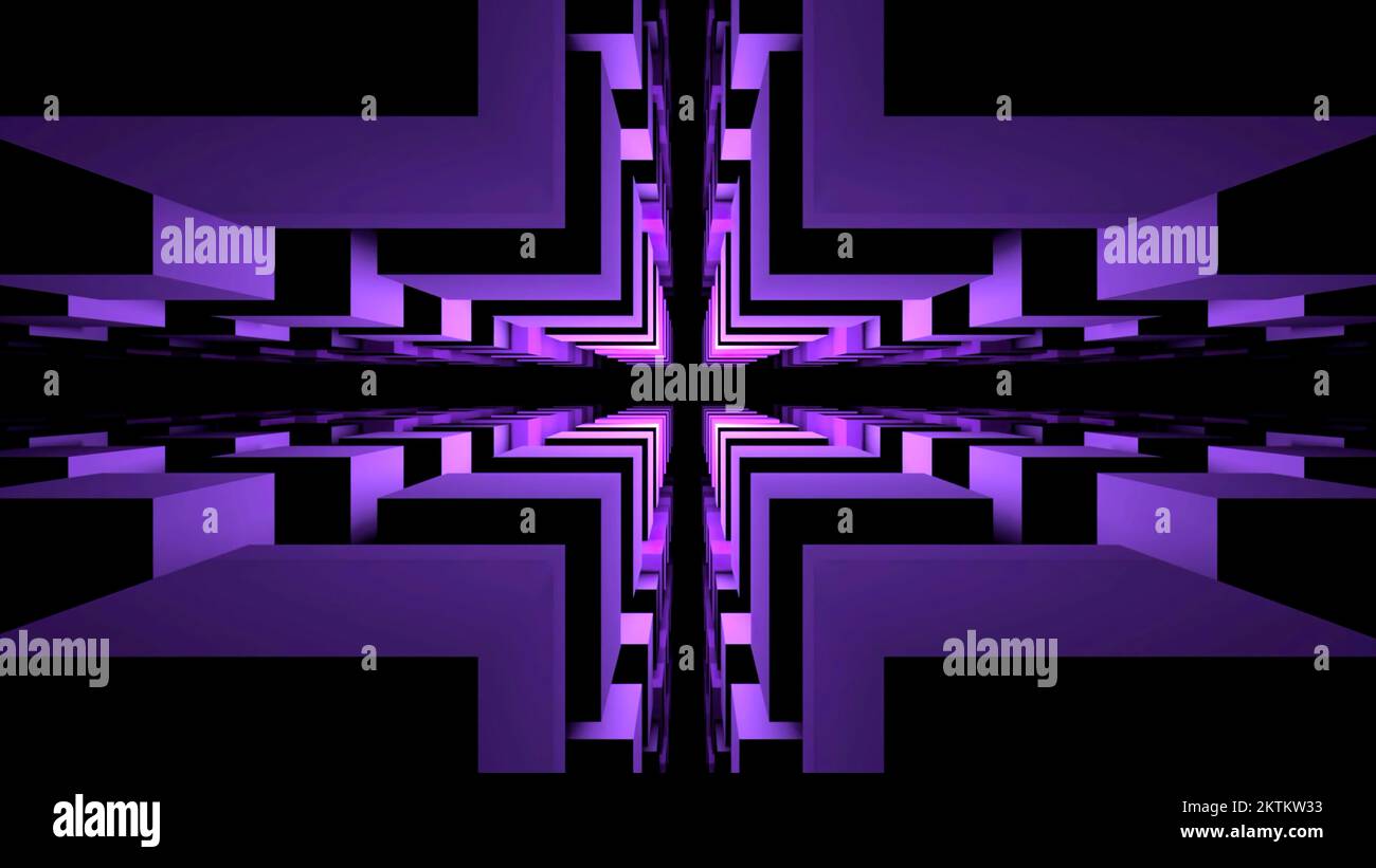 Flying through fractal colorful blocks like in construction game ...