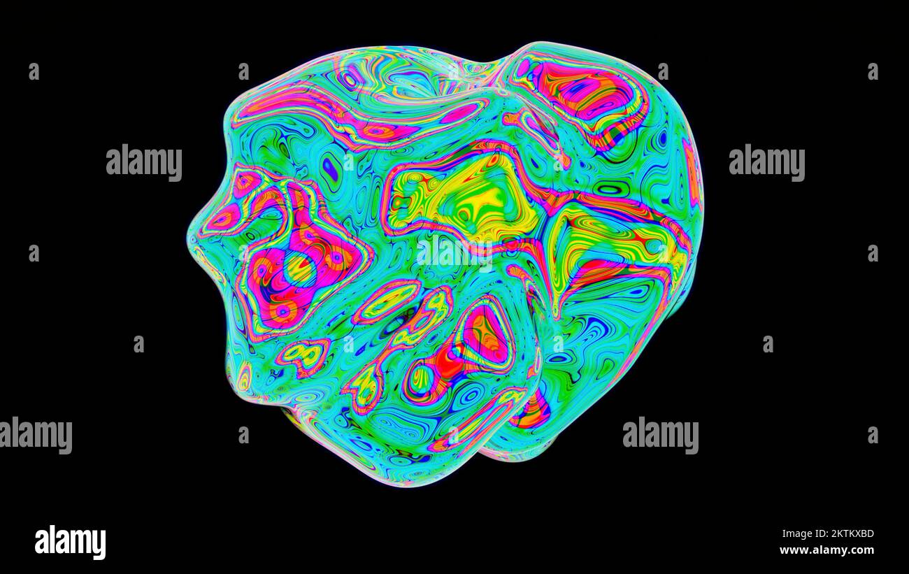 Liquid shape in holographic colors with ripples and waves transforming ...