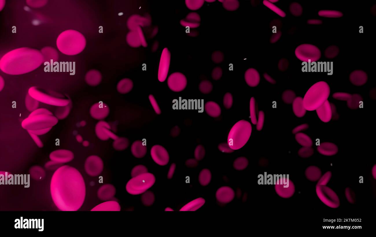 Alien blood stream with randomly flowing cells. Design. Unknown ...