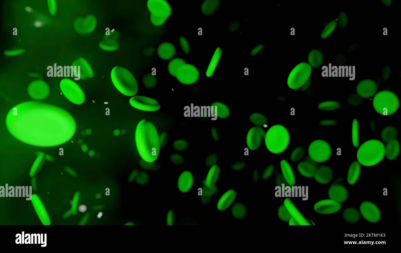 Alien blood stream with randomly flowing cells. Design. Unknown ...