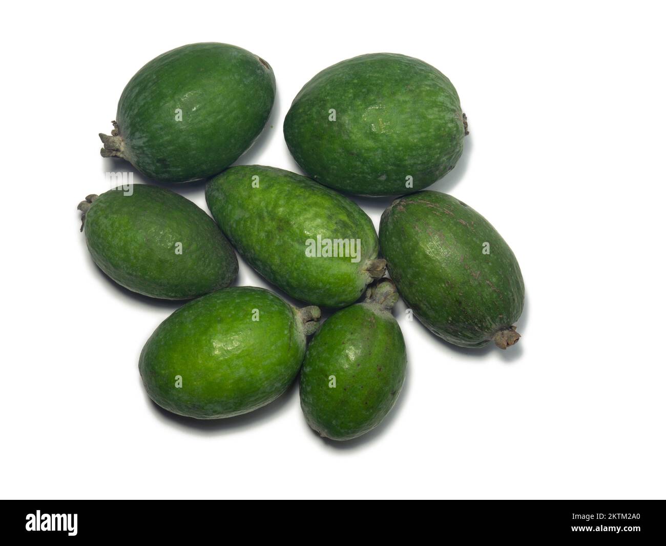 Whole feijoa fruit on a white background. Object shooting. Vegan food ...