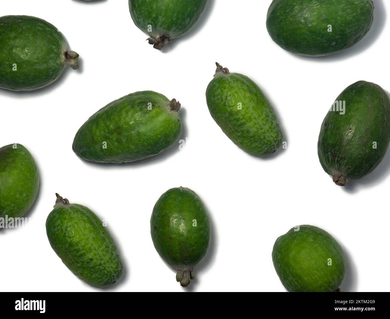 Whole feijoa fruit on a white background. Object shooting. Vegan food ...