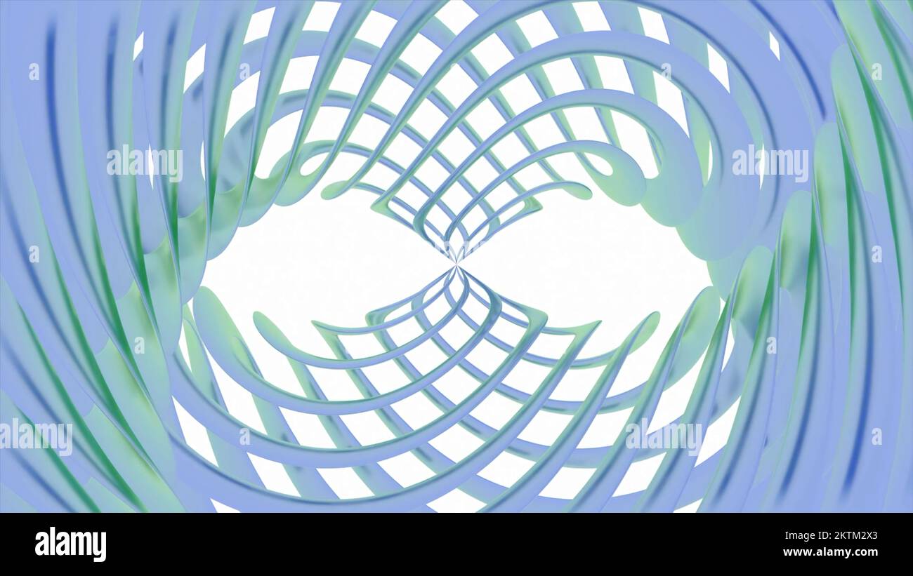Blue optical illusion with moving stripes flowing isolated on a white ...