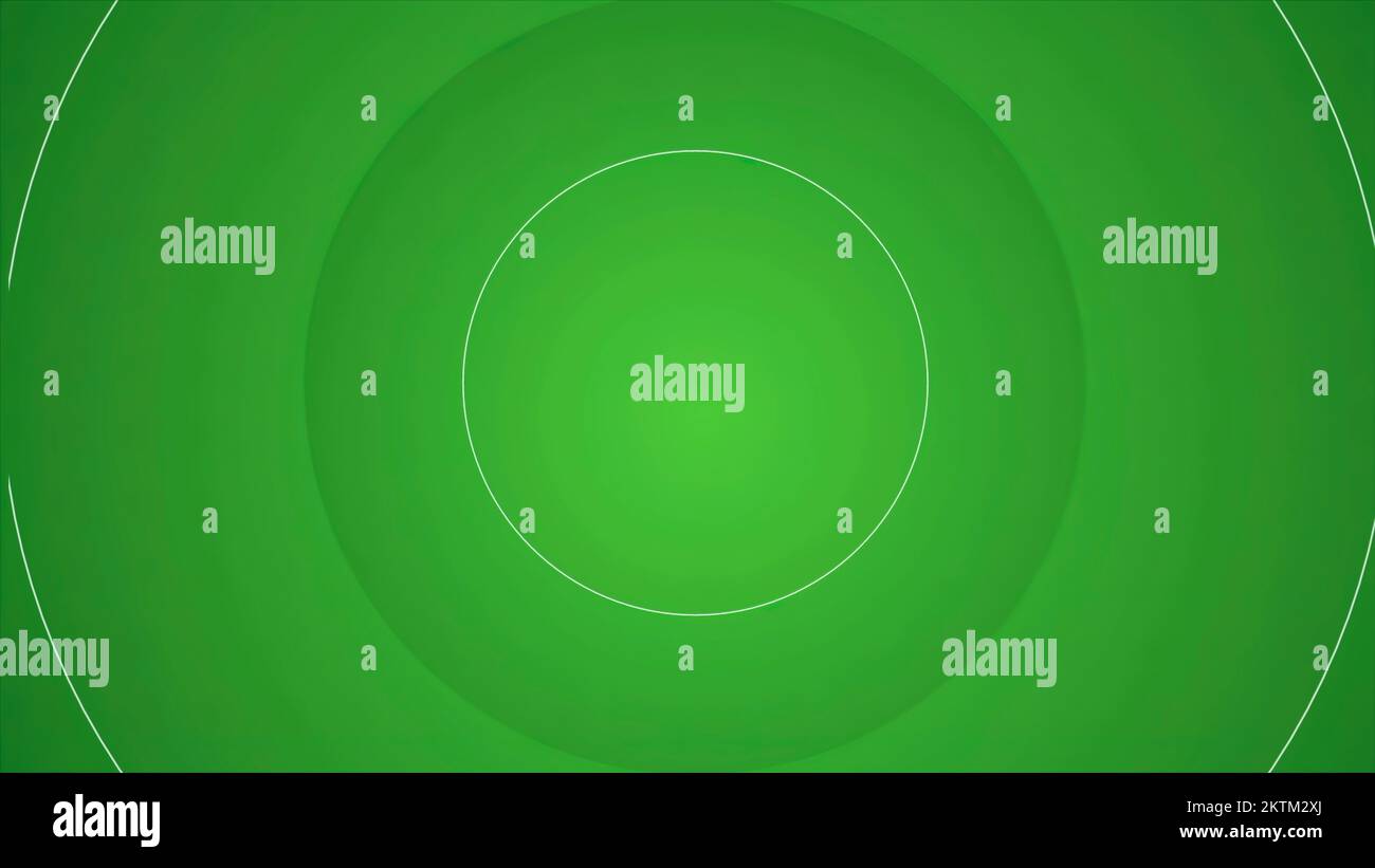 Pulsating white rings spreading like waves on the abstract green surface. Motion. Spreading ...