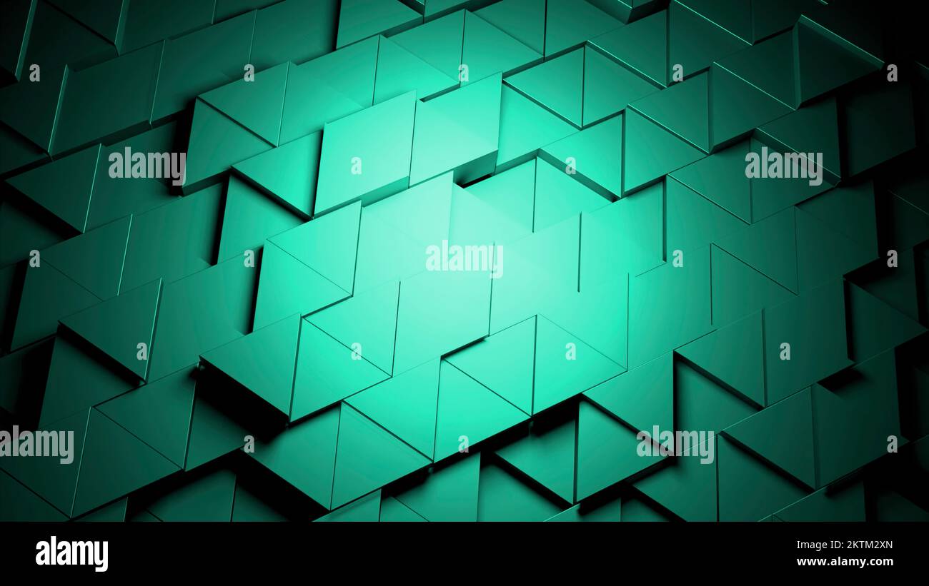 Abstract triangular tile pattern animation. Design. Wall of small 3D ...
