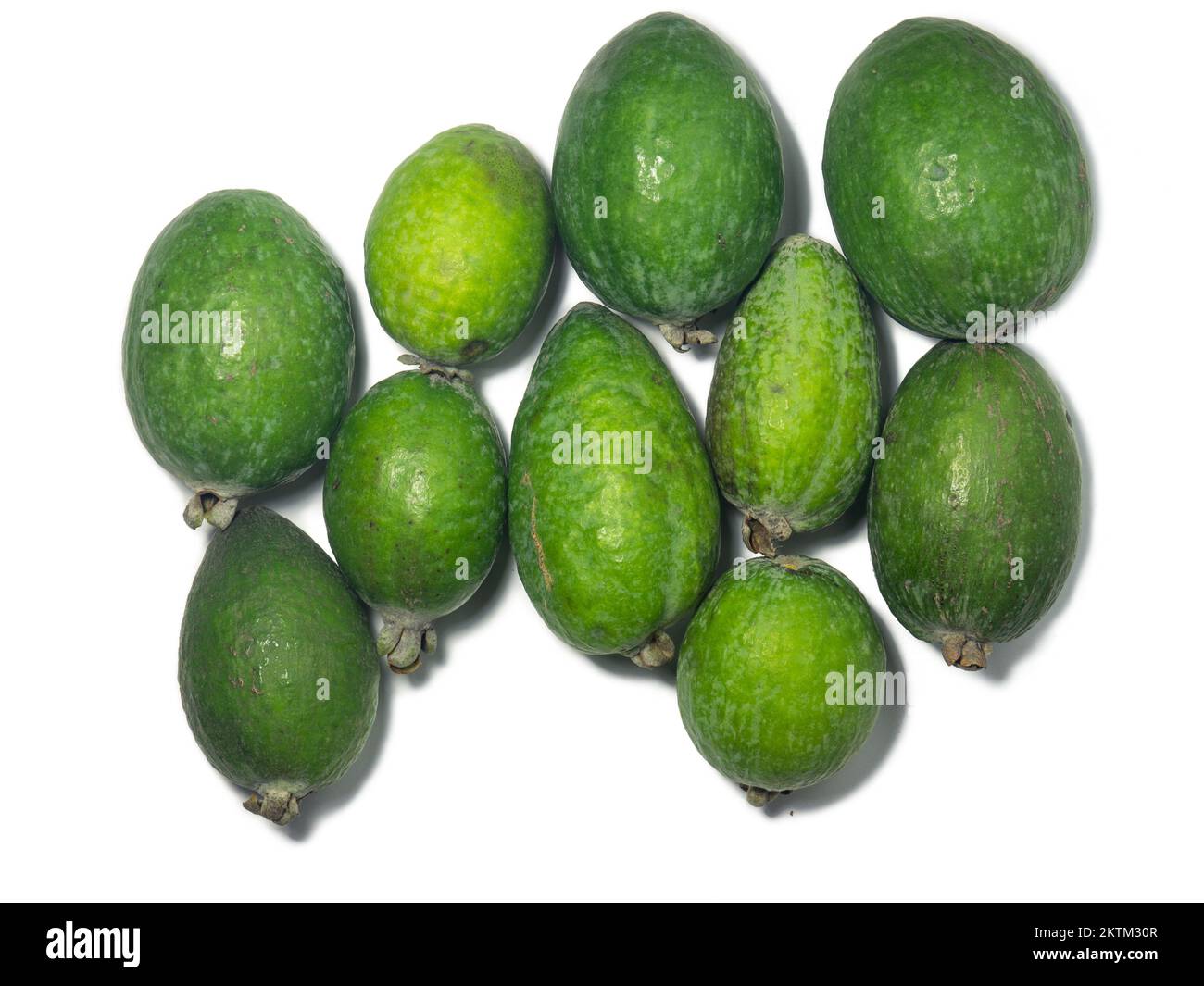 Whole feijoa fruit on a white background. Object shooting. Vegan food ...