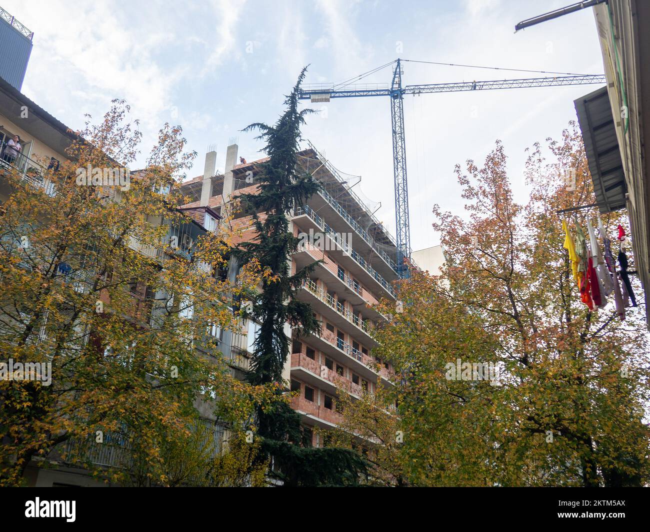 Architecture of the old area. Home construction. Panel houses. housing ...