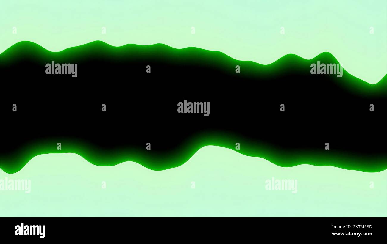Abstract neon black and green wavy stream. Design. Rippling colorful ...