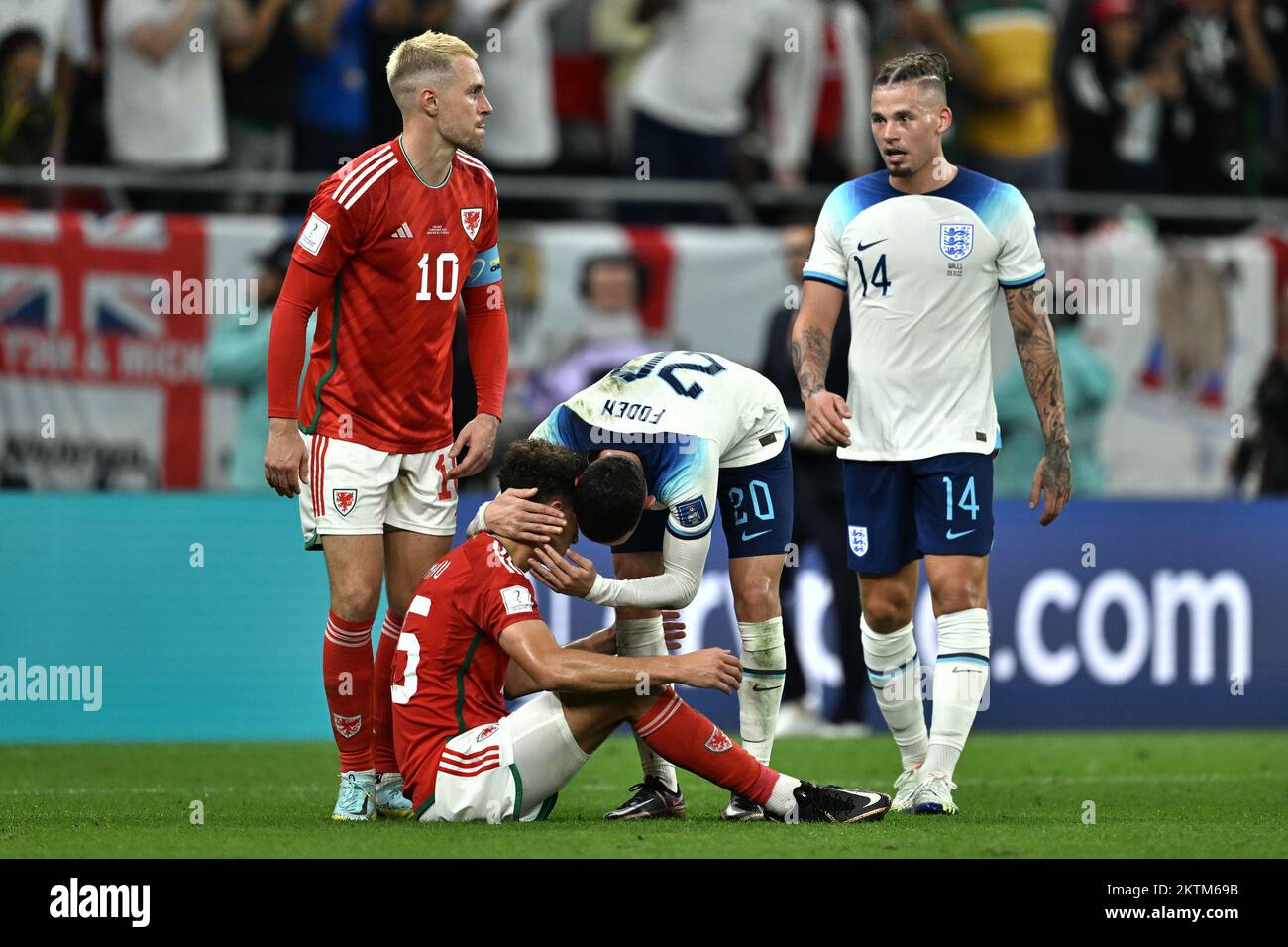 AL-RAYYAN, AR - 29.11.2022: WALES VS ENGLAND - Phil Foden and Kalvin ...