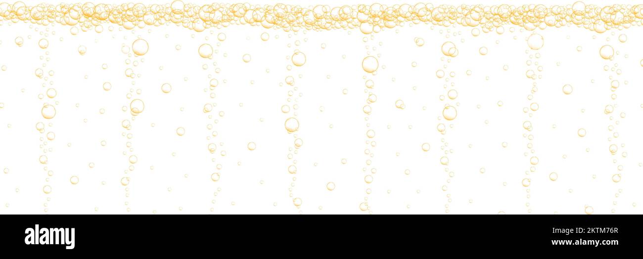 Golden bubbles stream background. Carbonated water surface. Sparkling fizzy drink, beer, soda ...