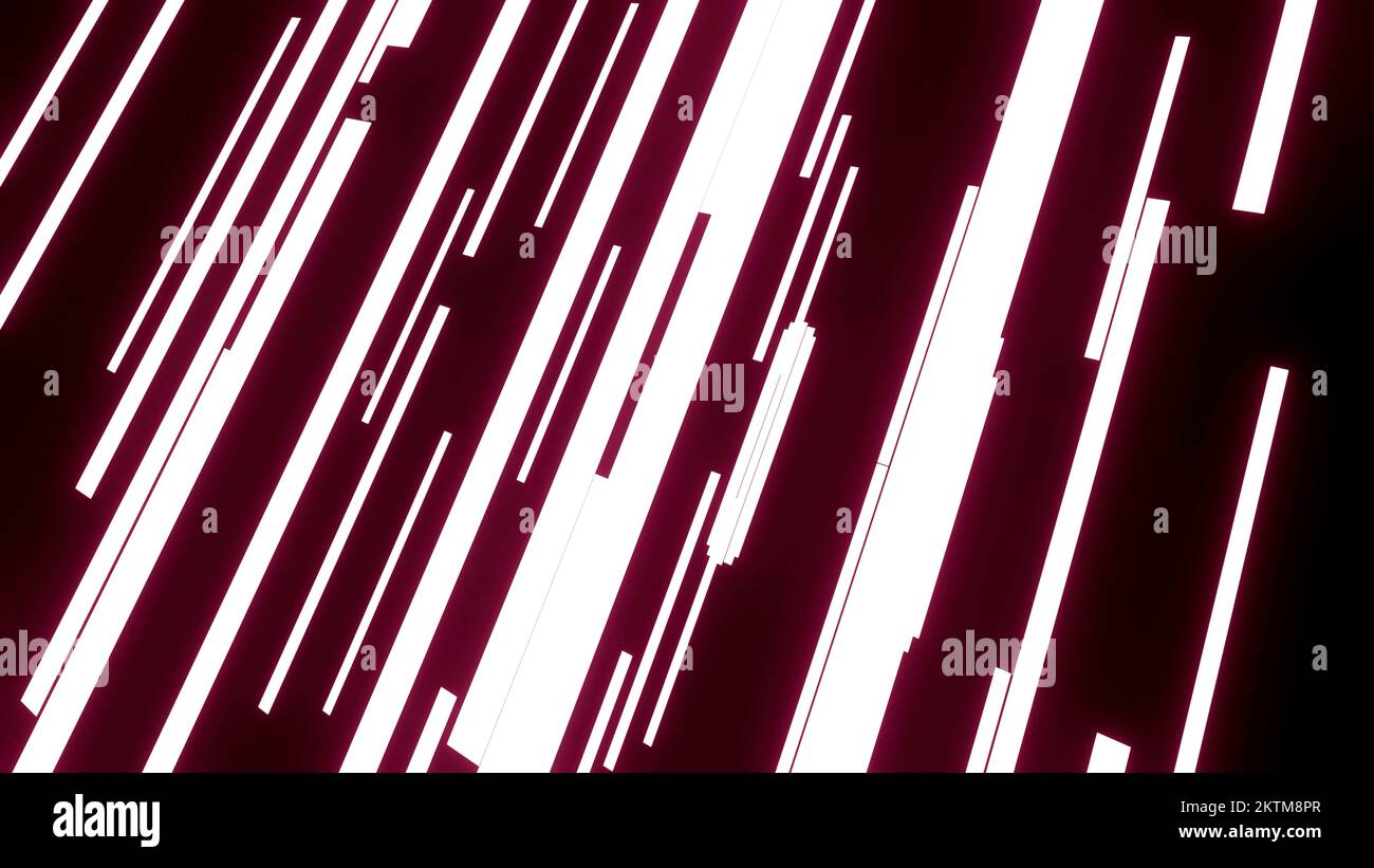 Glowing led line lights, minimal abstract pink and black background ...