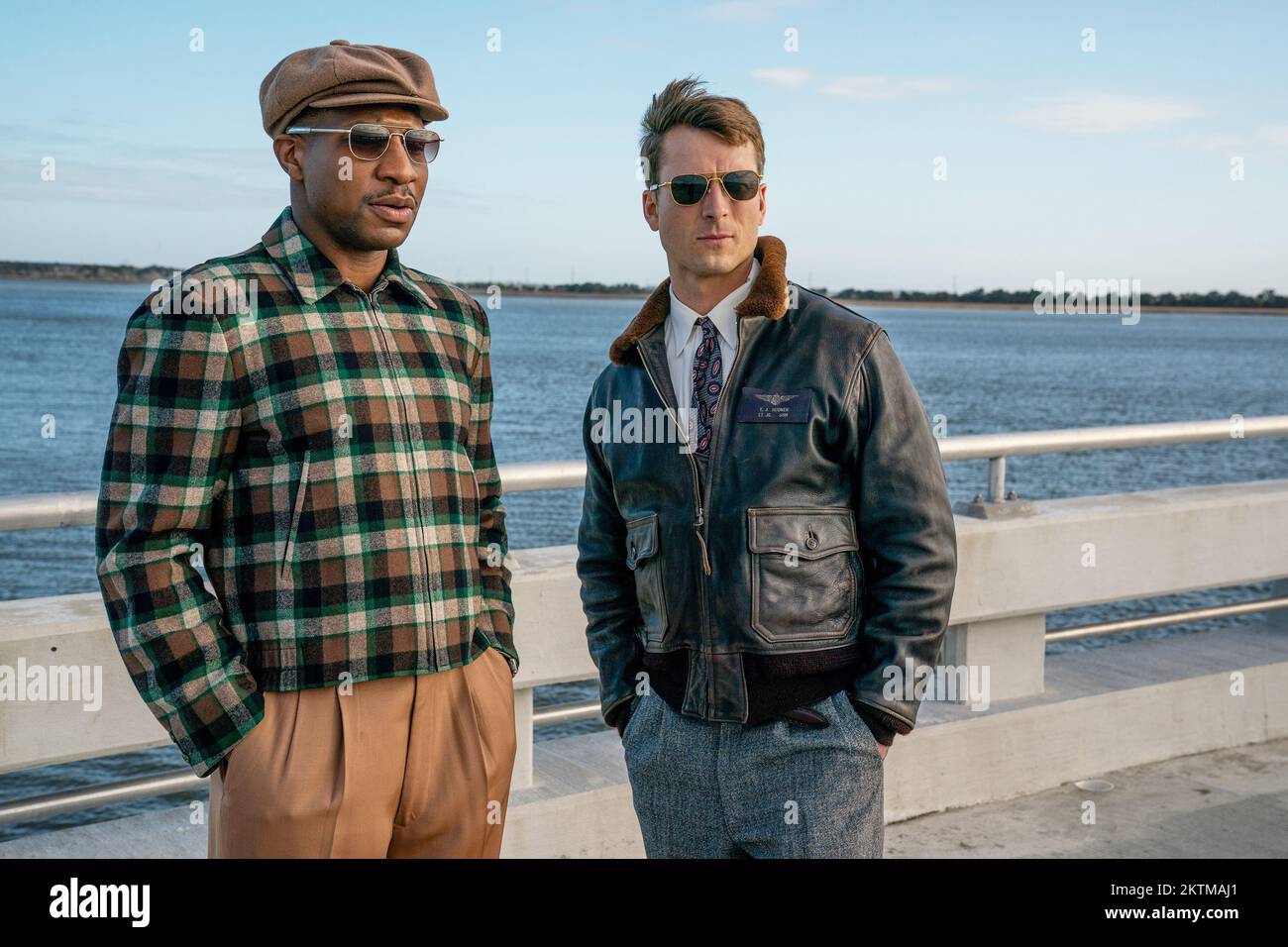 USA. Glen Powell and Jonathan Majors in the (C)Sony Pictures ...