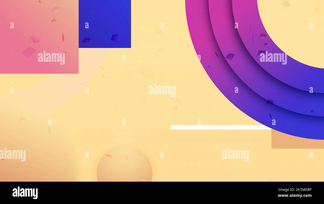 Colorful geometric background with a part of circle, rectangles and ...