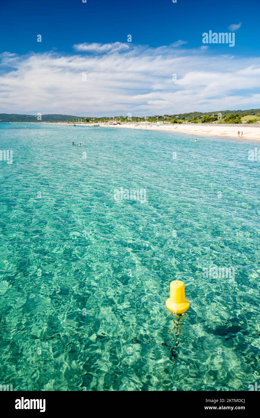 Crystal clear blue water of legendary Pampelonne beach near Saint ...