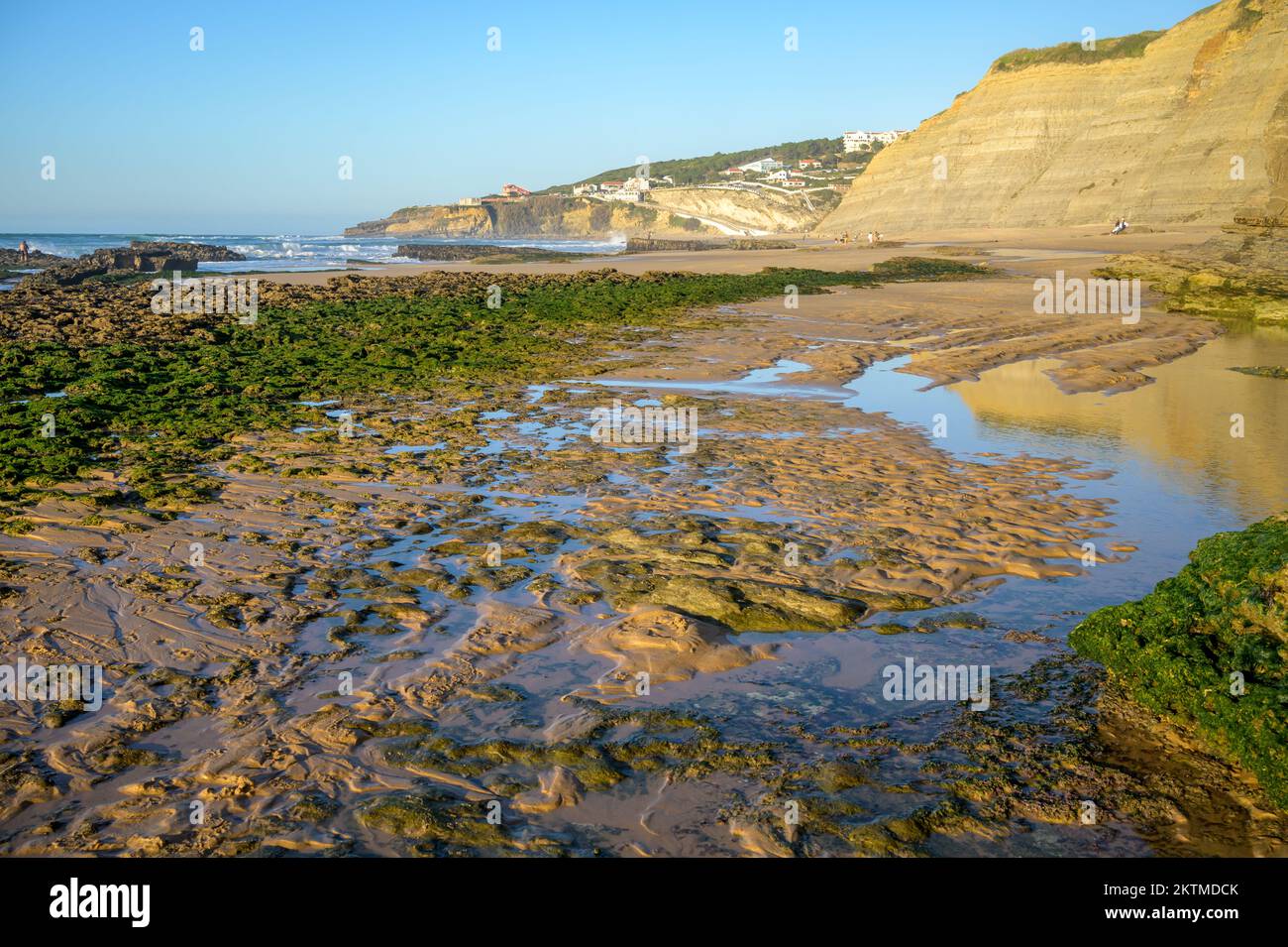 Magoito Beach on Atlantic ocean, beautiful sandy beach on Sintra coast ...