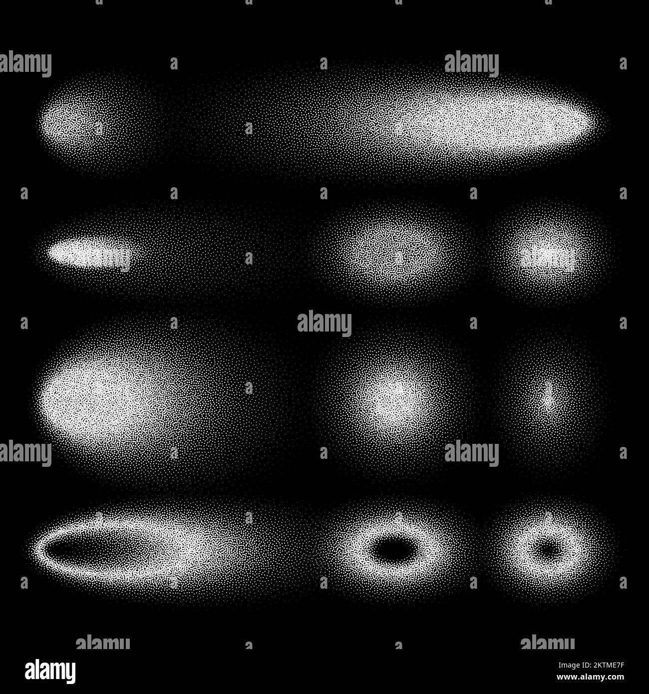 Stipple shadows set, dotted design elements. Fading gradient. Stippling ...