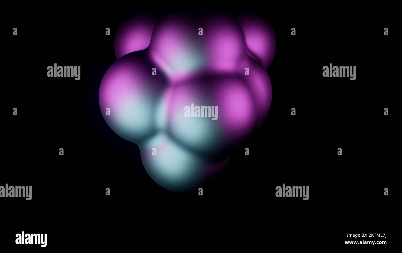 Abstract bubbles stuck together isolated on a black background. Design ...