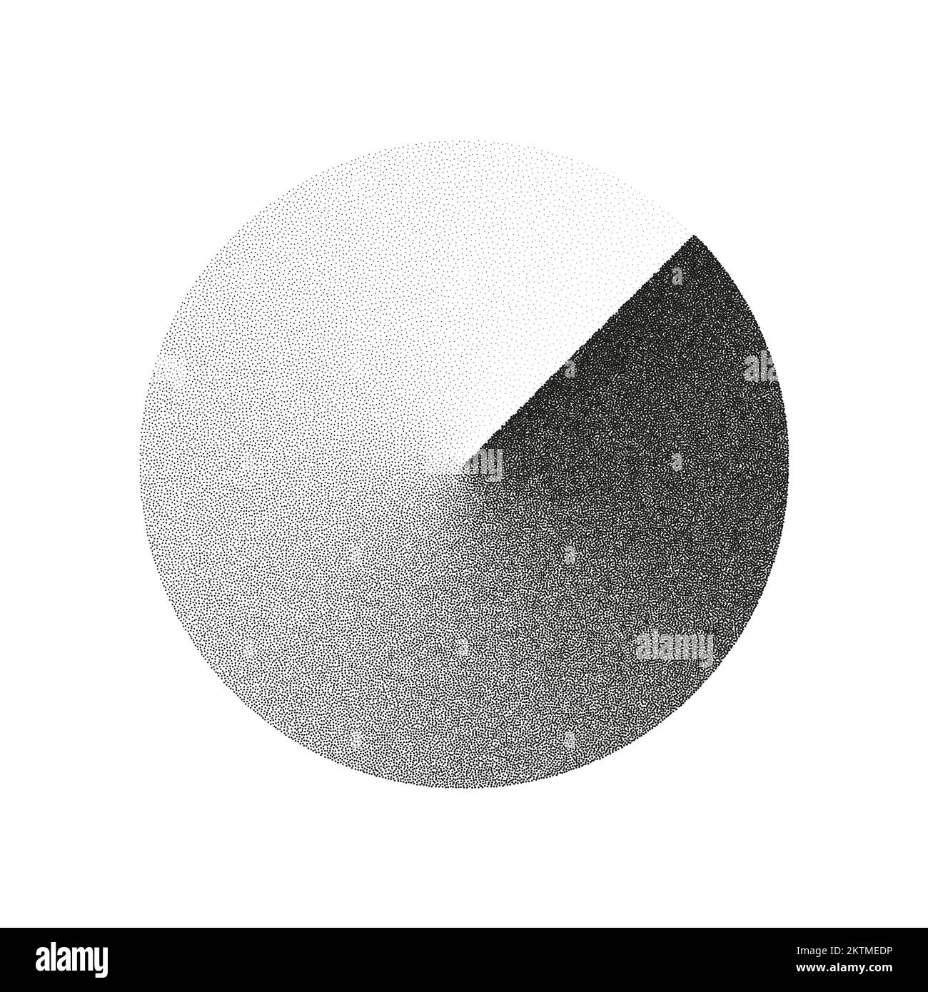 Round shaped dotted object, stipple elements. Fading gradient ...