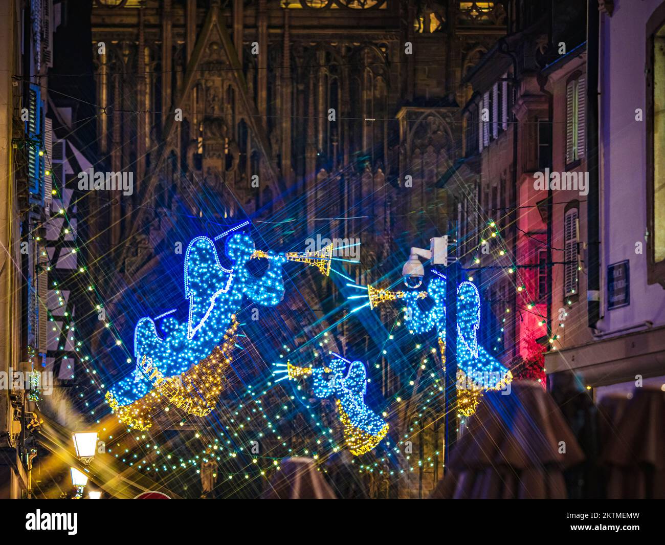 Christmas decorations in the streets of Strasbourg, the capital of ...