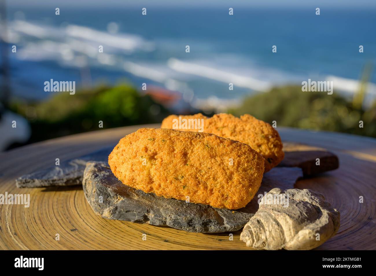 Codfish croquette pastais de bacalhau, traditional portuguese snack ...