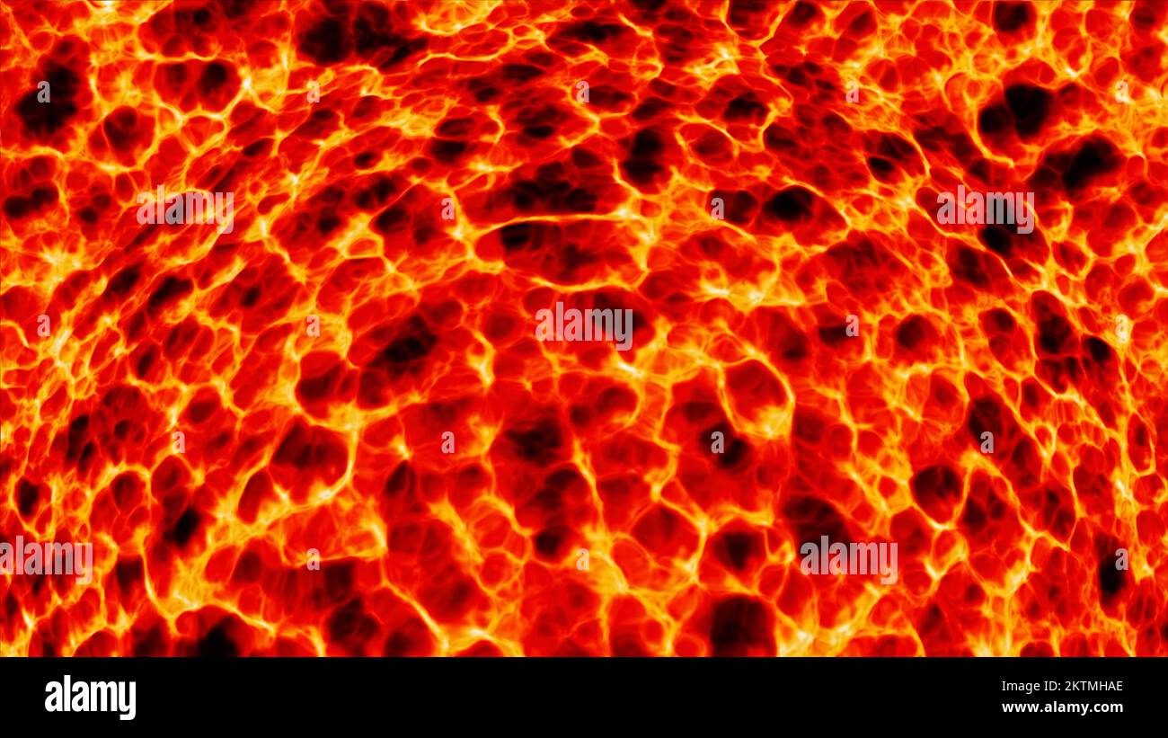 Volcanic infernal hot molten lava. Motion. Close up of red melted magma ...