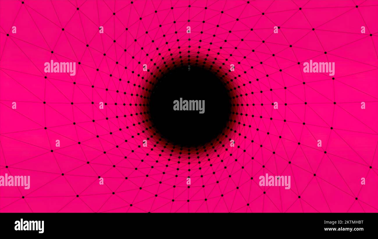 Abstract Animated Plexus Tunnel Background Motion Connected Lines And Dots Creating Round