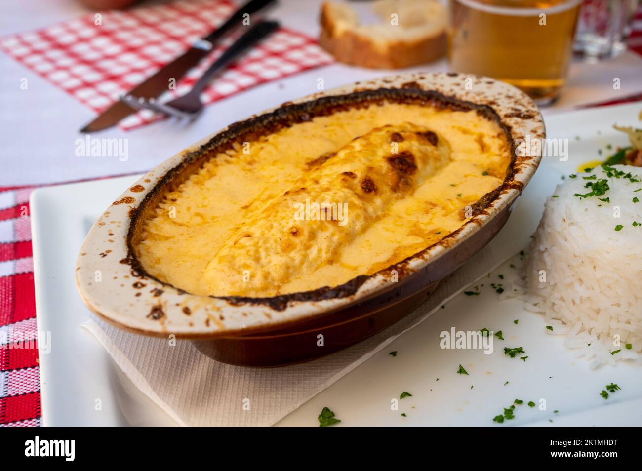 Quenelle, speciality of Lyon, oval-shaped dumplings filled with pike ...