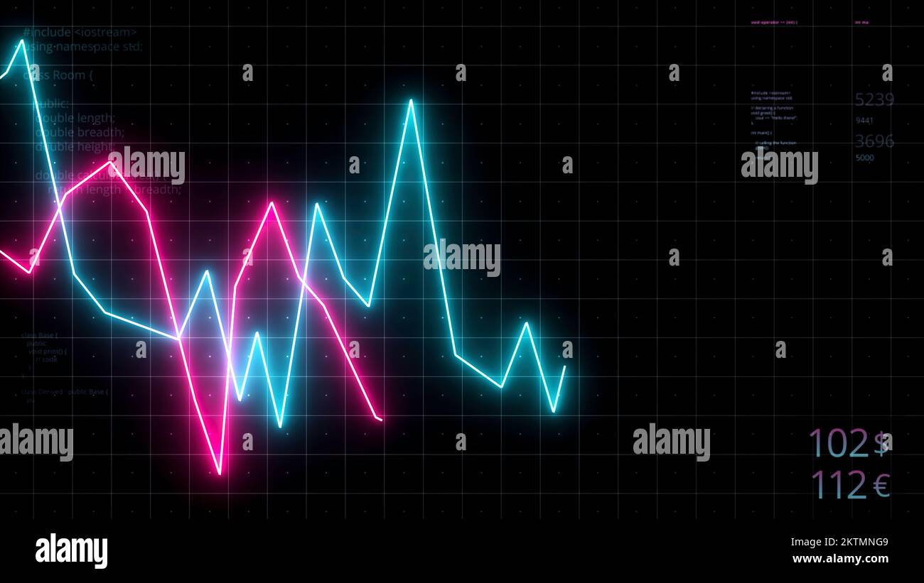 Stock markets down and up dynamic chart. Motion. Concept of financial ...