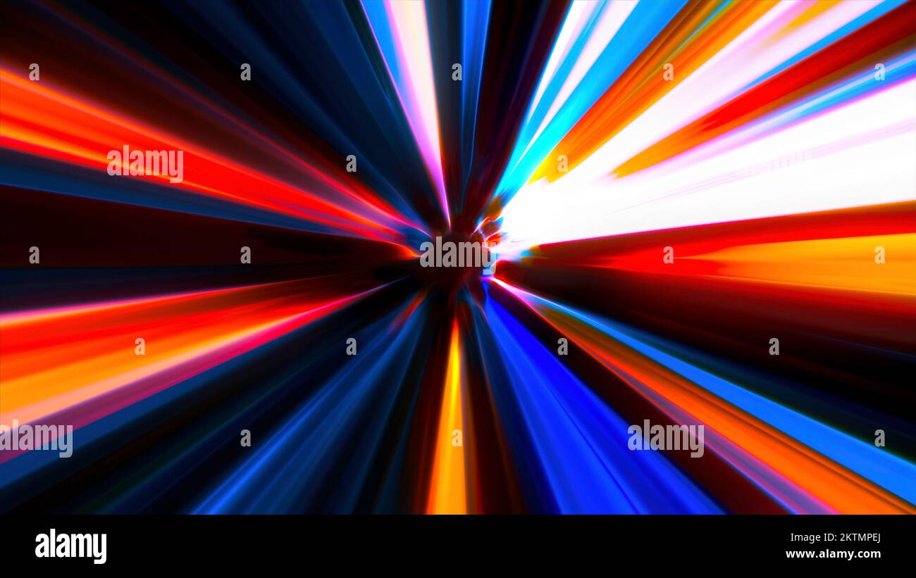 Abstract animation of moving multicolored rays. Motion. Spinning ...