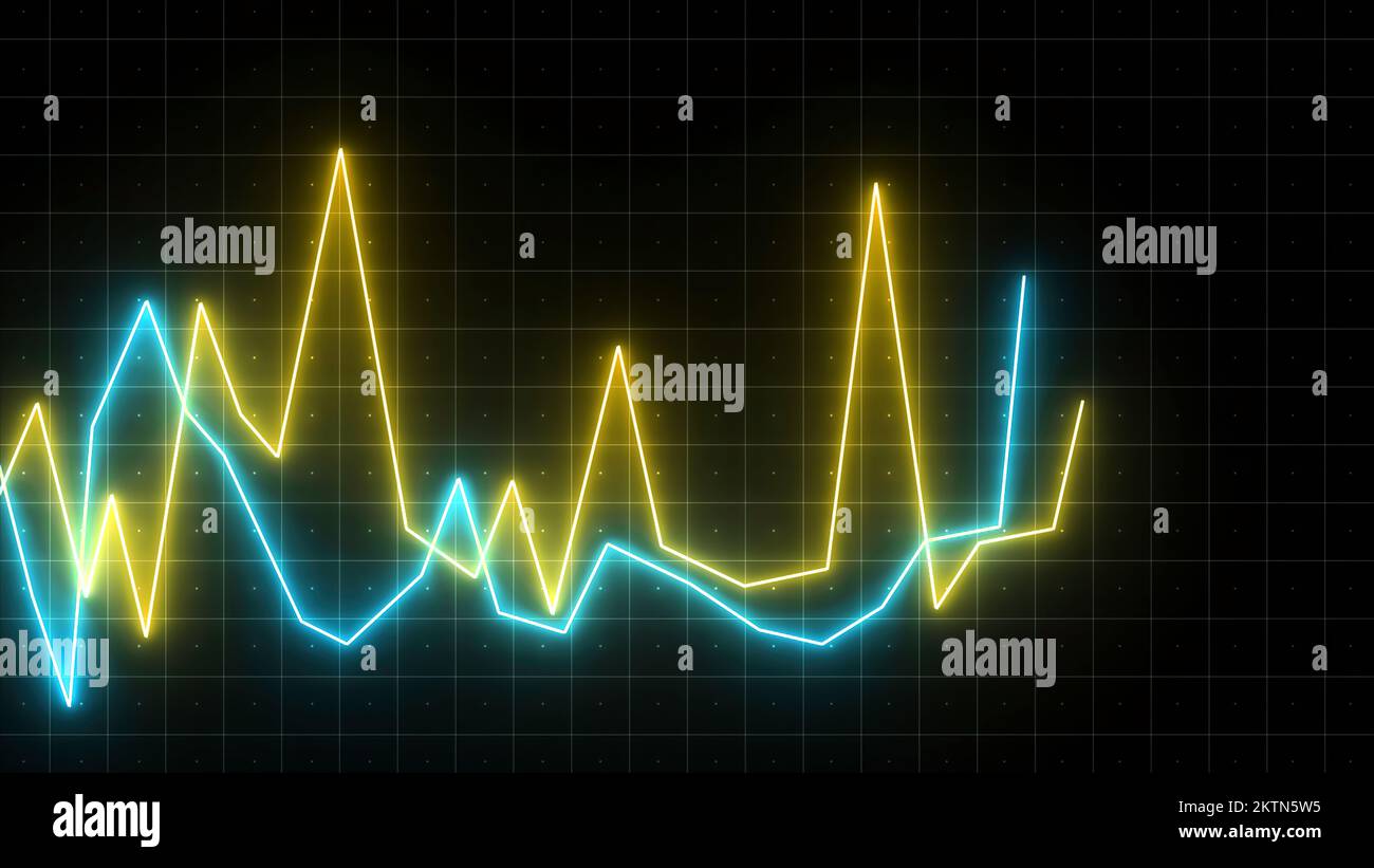 Colorful moving chart lines. Motion. Graphic lines moving in waves on ...