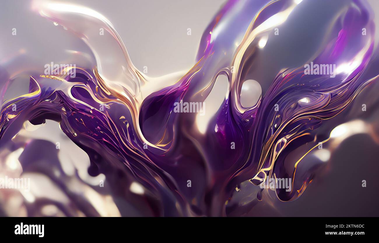 Abstract amethyst, violet and purple paint splatter background. Fluid ...