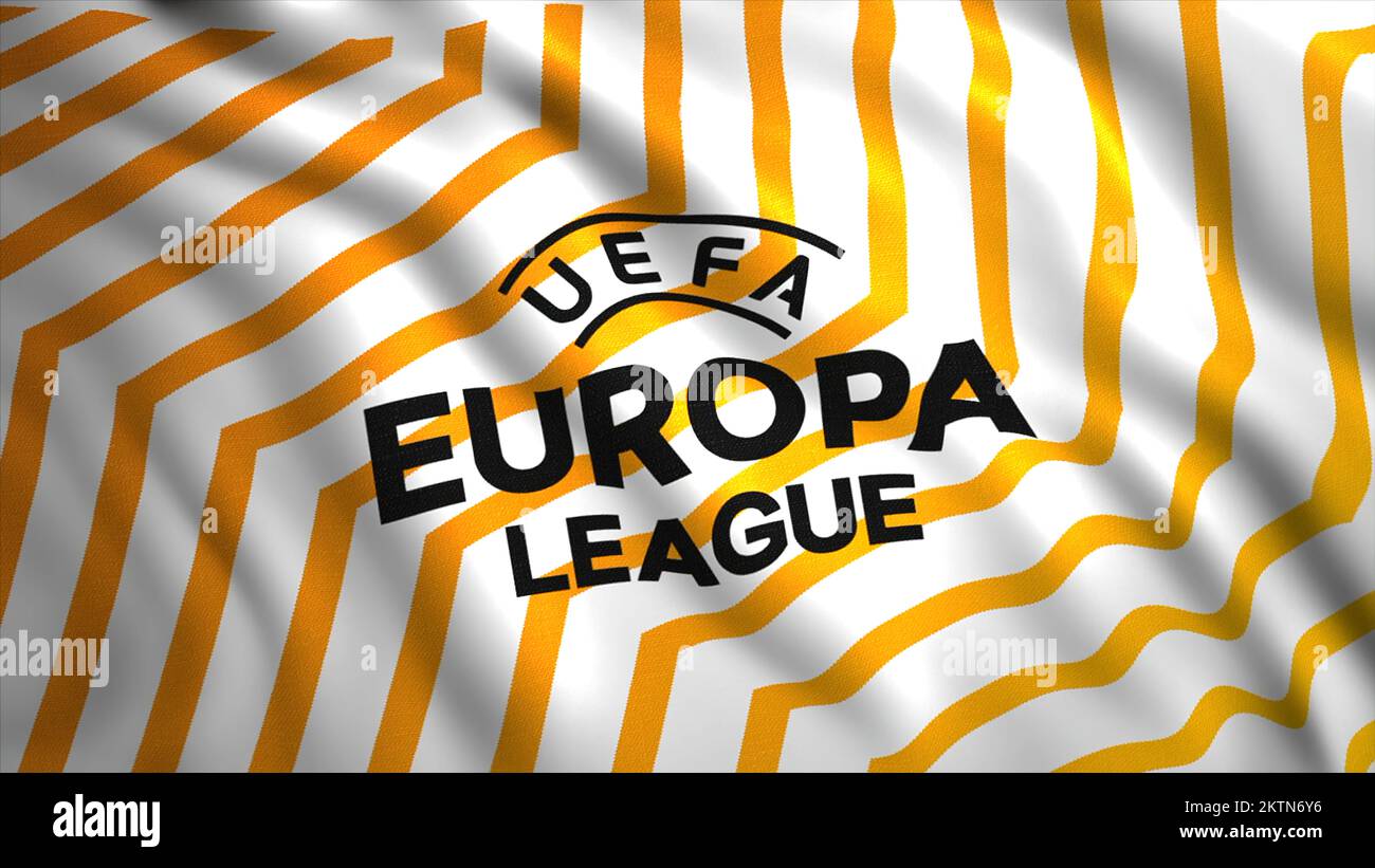 Sports flags of European League. Motion. Stylish flag design for ...