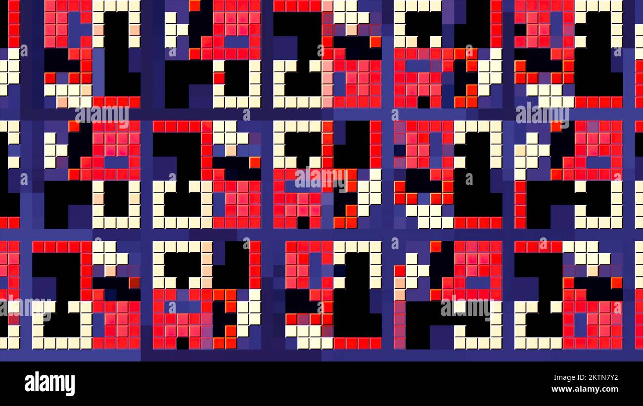 Moving geometric pattern with pixels in retro style. Motion. Stylish ...