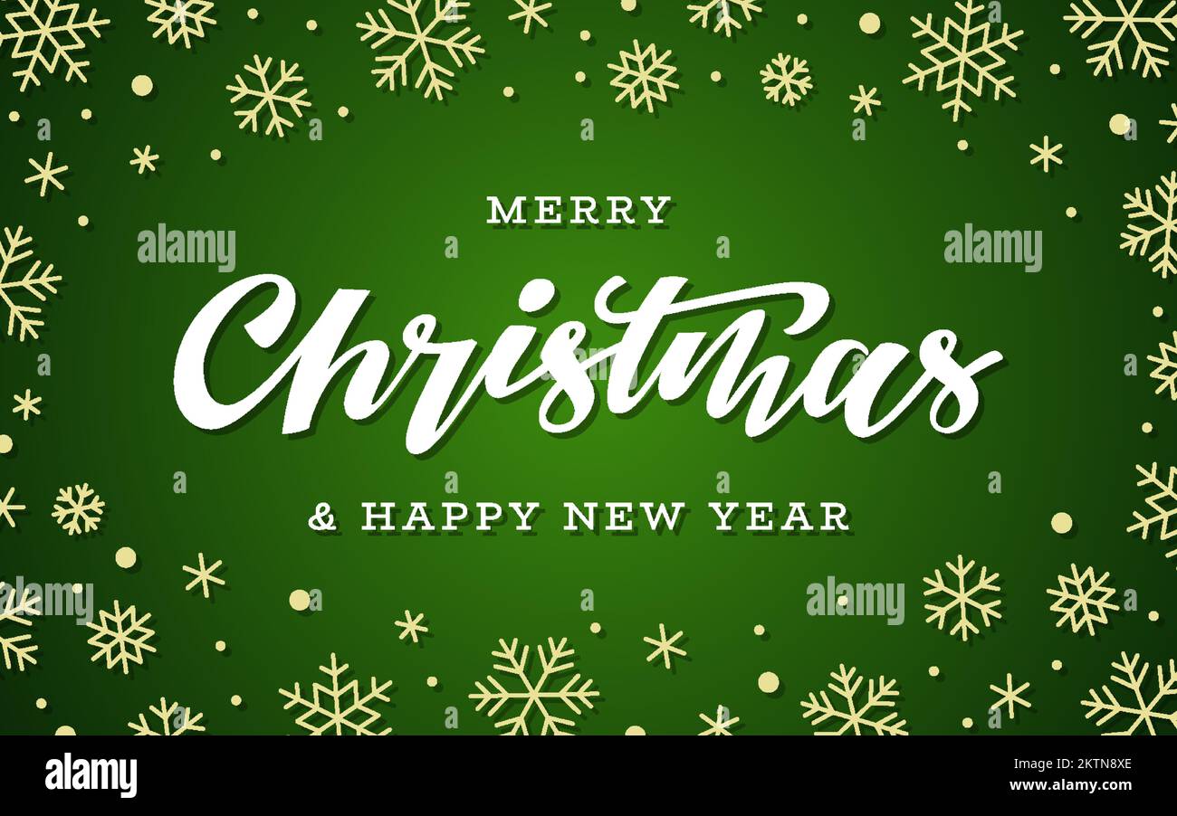 Merry Christmas Happy New Year greeting card template. Xmas background ...