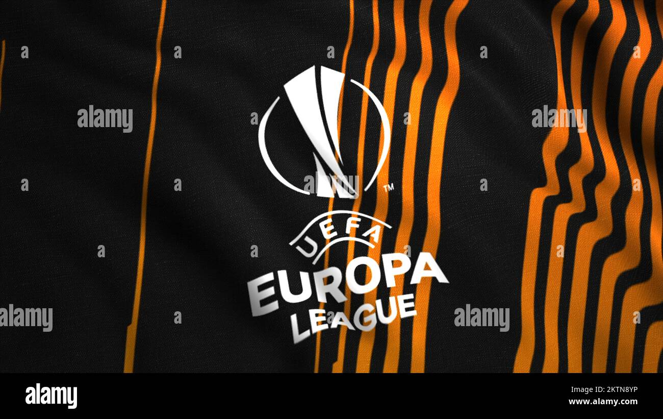 Sports flags of European League. Motion. Stylish flag design for ...