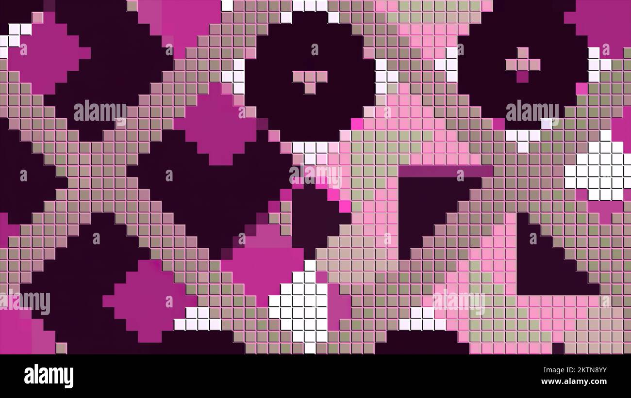 Moving geometric pattern with pixels in retro style. Motion. Stylish ...