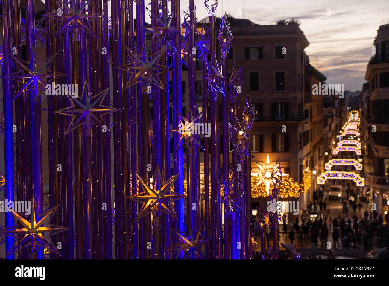 Rome, Italy. 29th Nov, 2022. View of Christmas tree on the Spanish ...