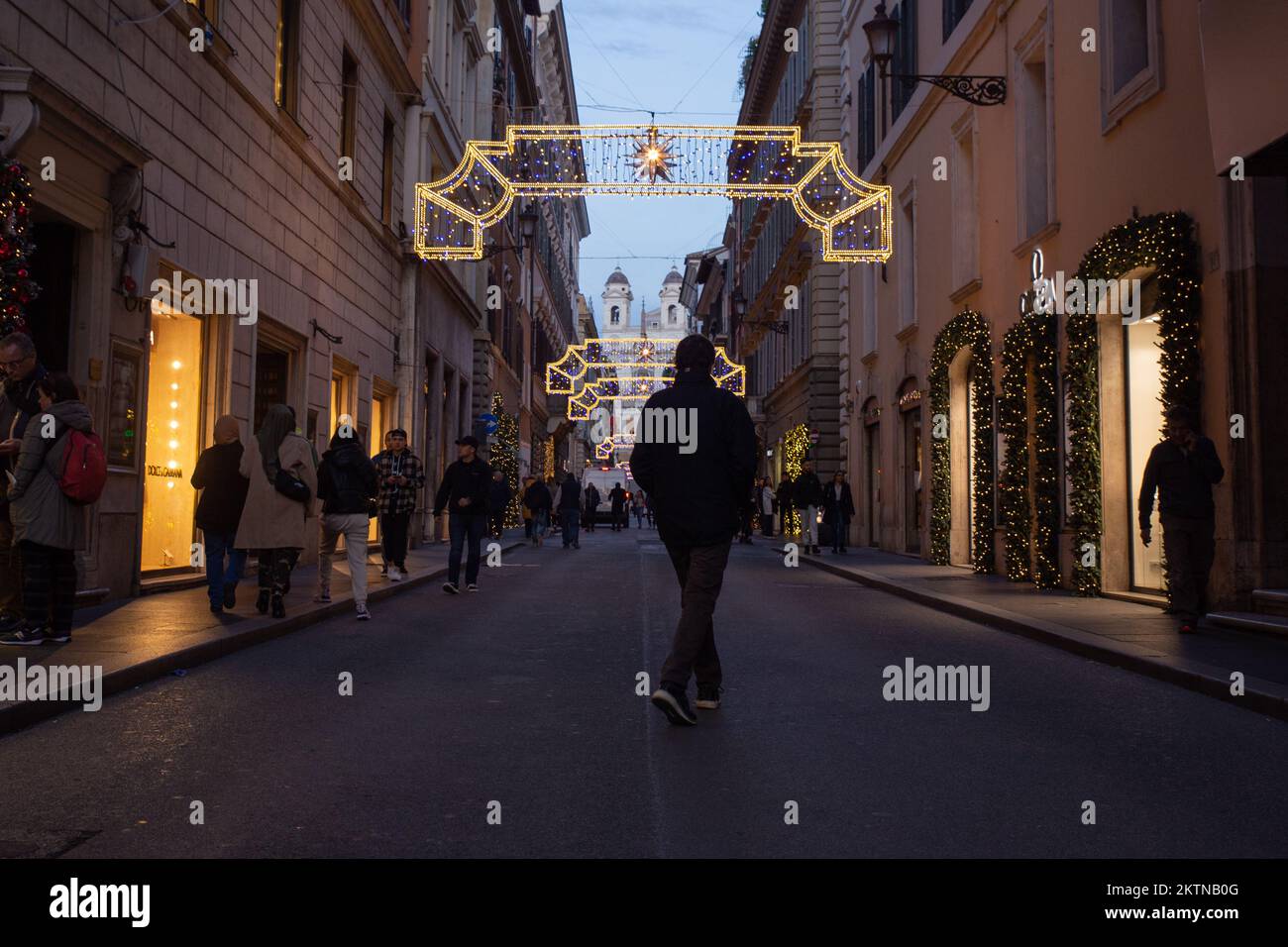 Rome, Italy. 29th Nov, 2022. View of Christmas lights along Via ...