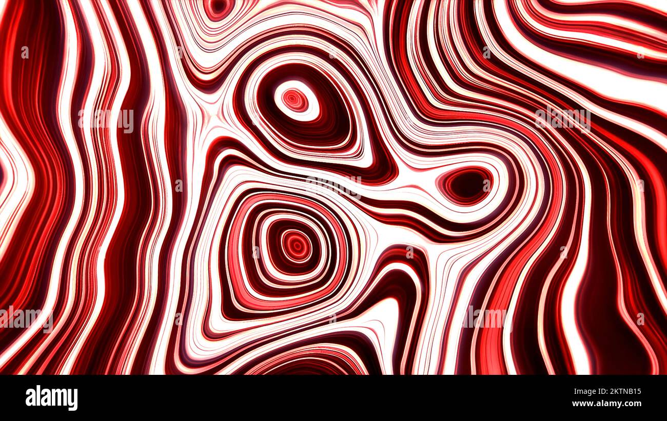 Moving liquid pattern of stripes. Motion. Wavy stripes move in fluid ...