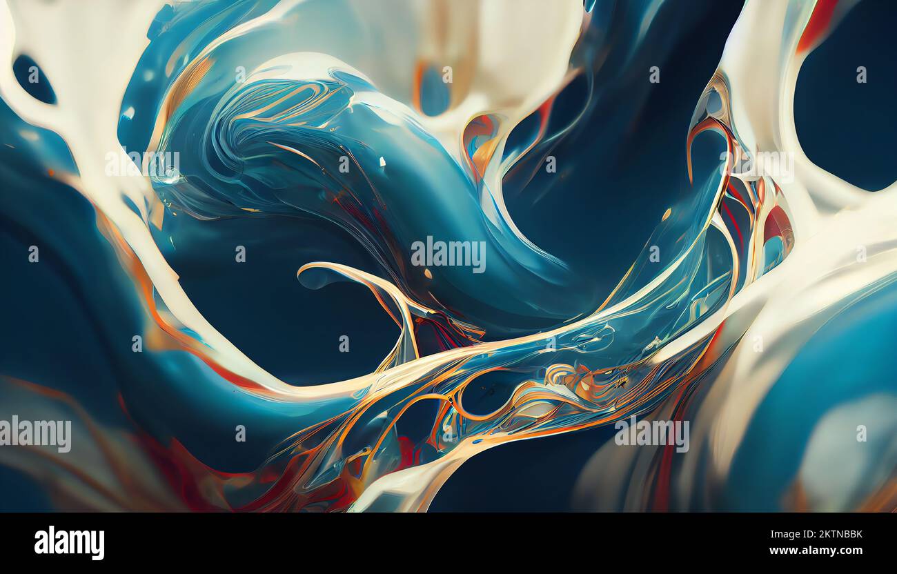 Abstract azure, blue and turquoise paint splatter background. Fluid ...