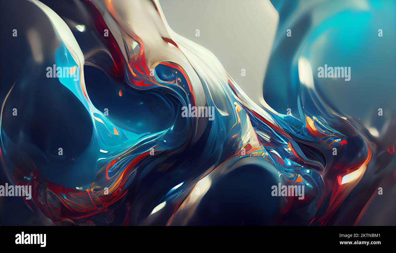 Abstract azure, blue and turquoise paint splatter background. Fluid ...