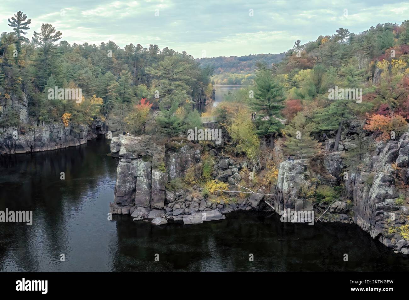 Beautiful scenic view of Angle Rock at Interstate State Park in the St ...