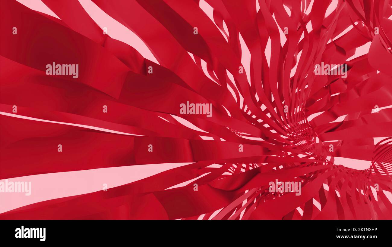 3D tapes move in waves. Design. Beautiful stripes move in wavy streams ...