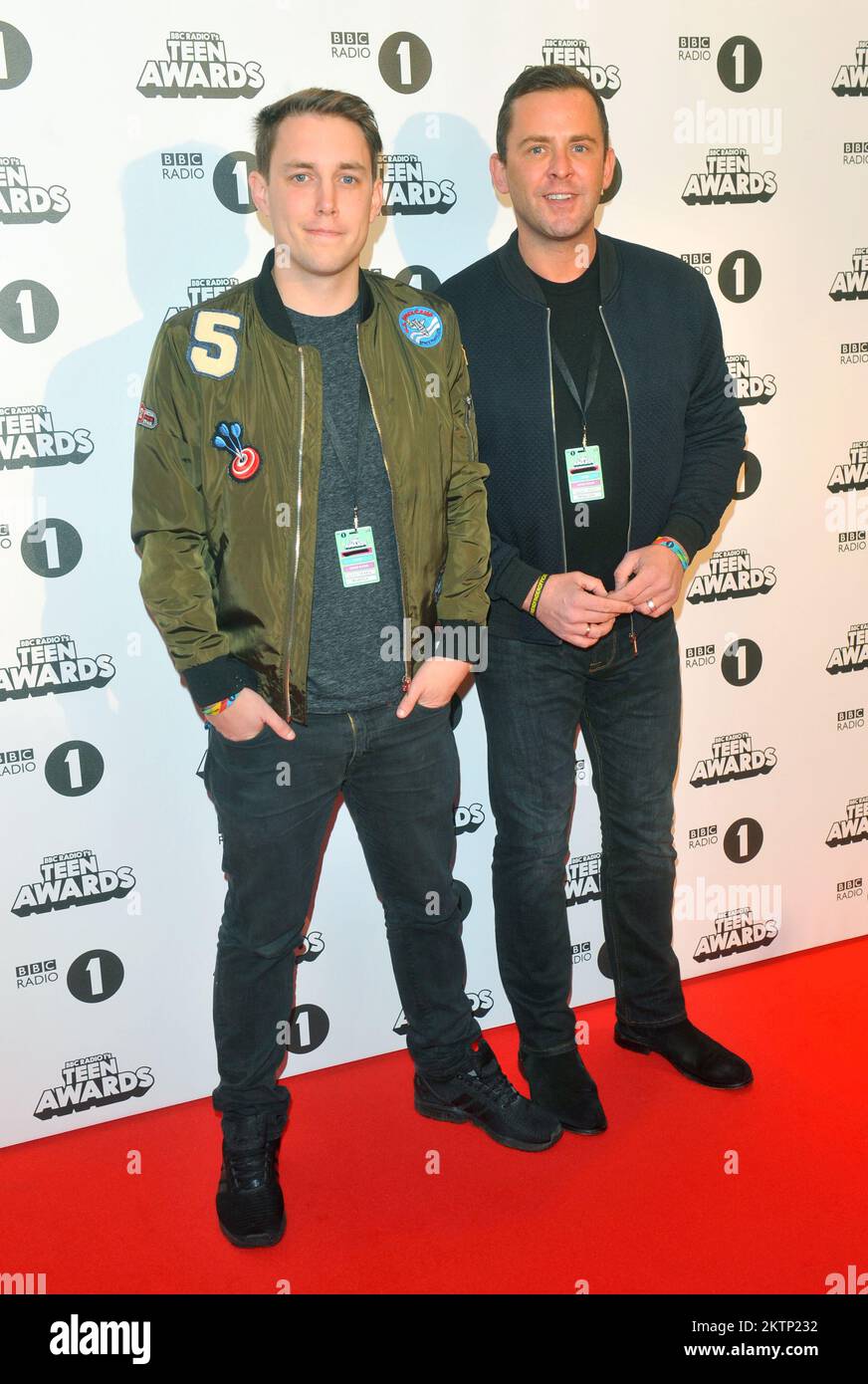 Scott Mills, Chris Stark at the BBC Radio 1 Teen Awards, London, UK - 23 Oct 2016 Stock Photo ...