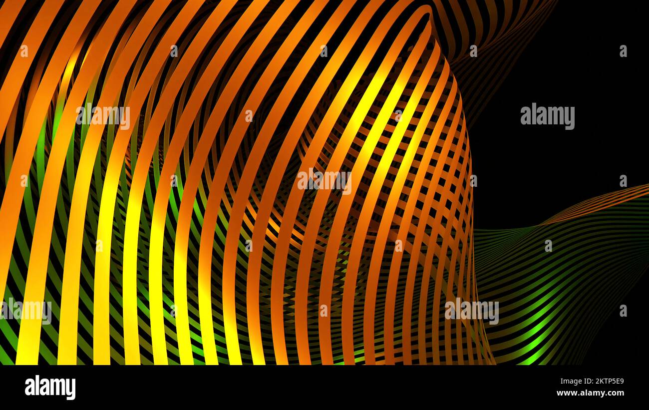 3D background with wavy curves of stripes. Design. Beautiful 3d curves ...