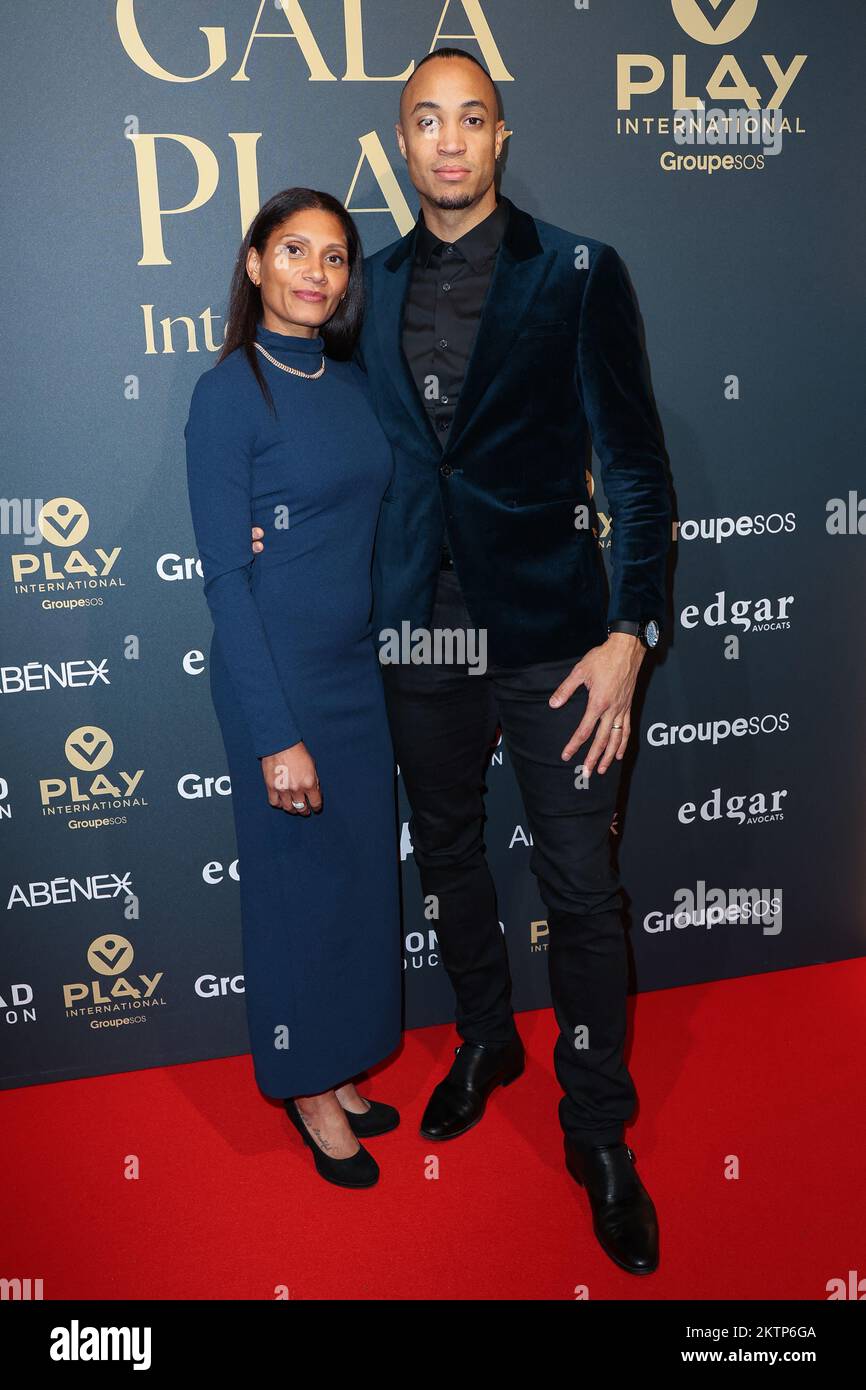 Paris, France. November 29, 2022 Pascal Martinot-Lagarde and his wife ...