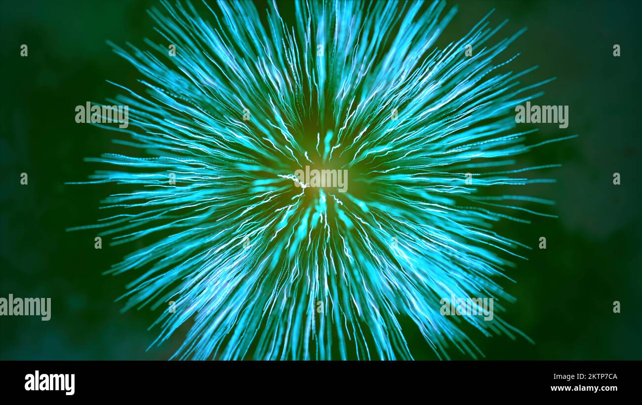 Bright flashes of energy with particles and light. Motion. Cosmic ...