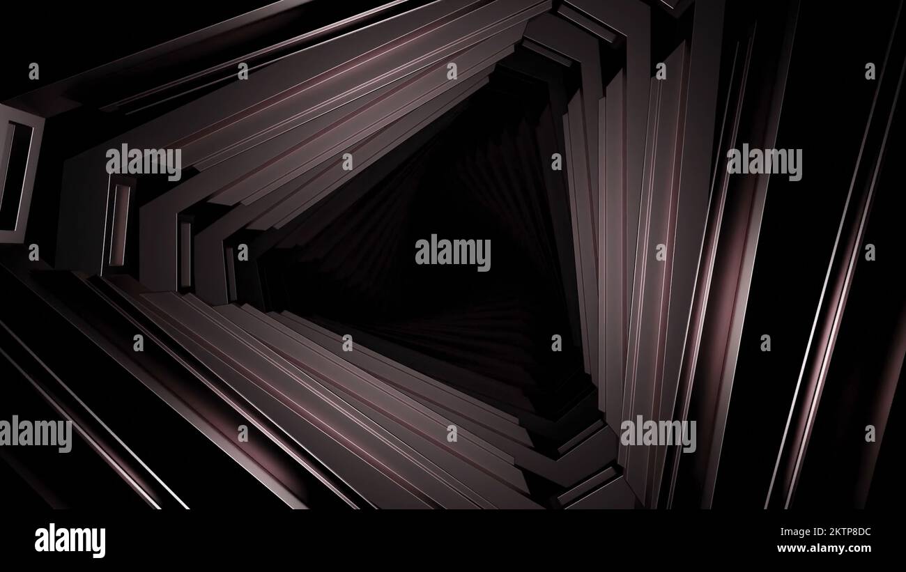 3D tunnel with darkness. Design. Rotating 3d tunnel with geometric ...